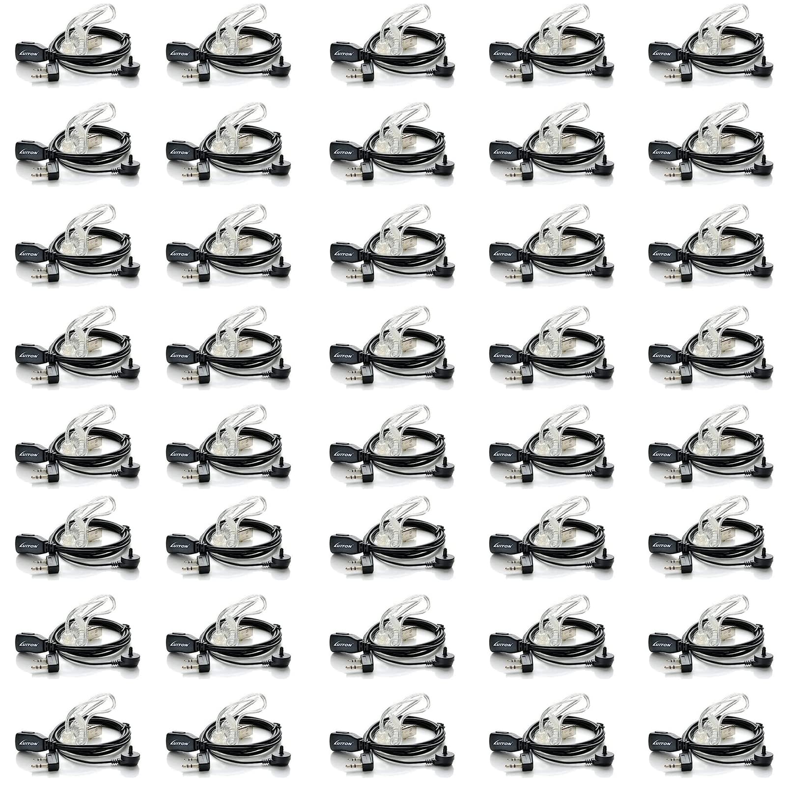 40 Pack Walkie Talkie Earpiece with Mic for BaoFeng Radio Retevis Headset for Baofeng UV-5R BF-888S Arcshell Retevis H-777 RT21 RT22 Kenwood 2 Way Radio by LUITON