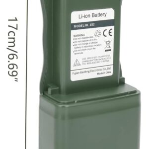 Baofeng AR-152 Original Battery BL-152 Li-ion Extend Battery Large Capacity Compatible with AR-152 Tactical Walkie Talkie Support USB Charger(2Pack,Green)