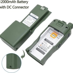 Baofeng AR-152 Original Battery BL-152 Li-ion Extend Battery Large Capacity Compatible with AR-152 Tactical Walkie Talkie Support USB Charger(2Pack,Green)