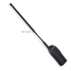 TWAYRDIO Dual Band SMA Female Antenna 18.7 inch Foldable CS Tactical Antenna 144/430MHz VHF/UHF Two Way Radio Antenna for Arcshell Kenwood TYT Baofeng UV-5R UV-82 UV-B5 GT-3 BF-F8HP UV-5RA (2 Pack)