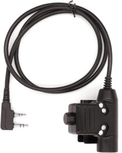 wodasen military u94 ptt adapter tactical headset push to talk connector 7.1mm tp-120 to 2 pin walkie talkie for baofeng uv-5r uv-82 uv-82hp bf-888s ar-152 archsell ar-5 kenwood radio nato-us wiring