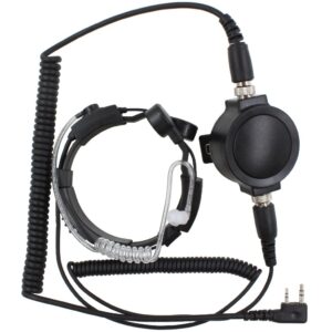 kenmax® military tactical ip54 waterproof big ptt telescopic throat mic earpiece headset for walkie talkie cb ham radio baofeng uv-89 bf-388a kenwood tk-2400v4p tk-3402i16p