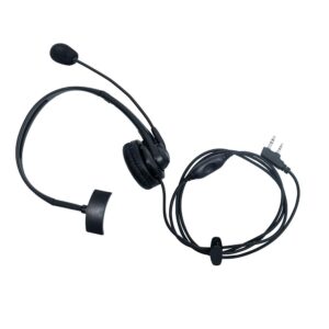 caroo walkie talkie earpiece noise cancelling headphone overhead headset for kenwood hyt puxing wouxun baofeng uv-5r bf888s tk3300 lt-2288 lt-3107 lt-3188 lt-3260 lt-3268 two way radios 2 pin