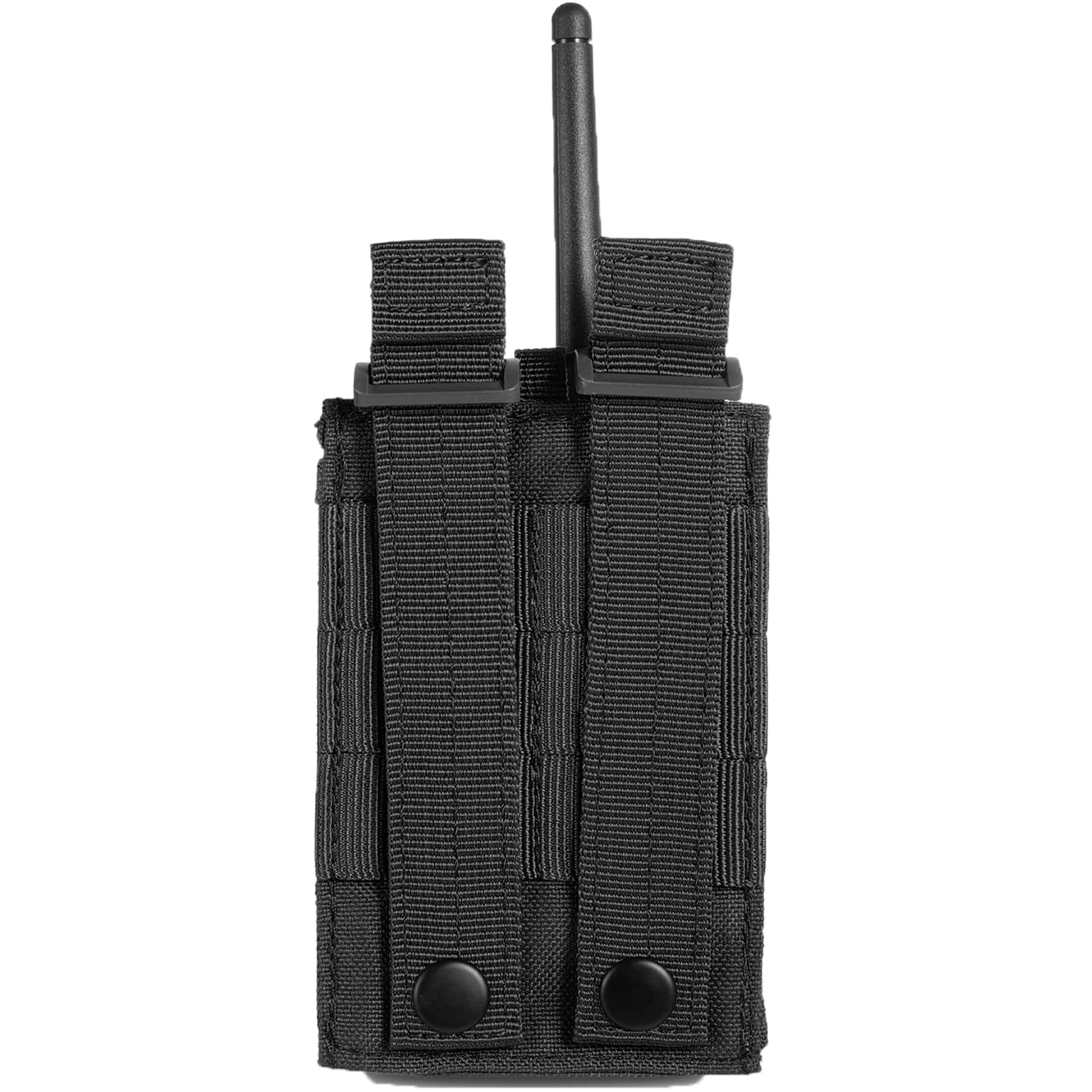 FRTKK Tactical Radio Holder Radio Holster Molle Radio Pouch Universal Radio Case Military Heavy Duty Radio Bag for Police Firefighter Two Ways Walkie Talkies Vest (Black)