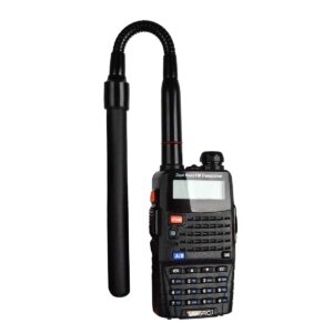 TWAYRDIO TW-771D SMA Female CS Tactical Antenna 11.8inch 144/430Mhz Two-way Radio Fiberglass Antenna with Gooseneck for Baofeng UV-5R Walkie Talkie