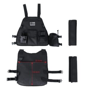 MANGEMA Heavy Duty Radio Harness Holder Tactial Chest Tool Pag Front Pounch Holster Pack MOLLE Vest Breathable 3D Mesh Liner Military Vest for Baofeng UV5R Motorola Kenwood Two Way Radio Walkie Talkie