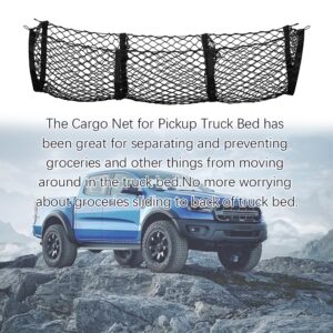 Cargo Net Trunk Bed Organizer, Cargo Storage Mesh Net, Mesh Storage Net with 4 Metal Hooks, Heavy Duty Cargo Net Car Storage Accessories Suitable for Car, SUV, Van, Pickup, Truck