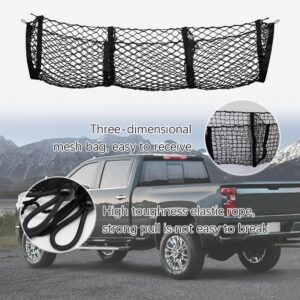 Cargo Net Trunk Bed Organizer, Cargo Storage Mesh Net, Mesh Storage Net with 4 Metal Hooks, Heavy Duty Cargo Net Car Storage Accessories Suitable for Car, SUV, Van, Pickup, Truck