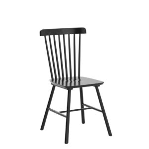 LUE BONA Windsor Dining Chair Set of 4, Spindle Back Wooden Chairs for Kitchen and Dining Room, Black