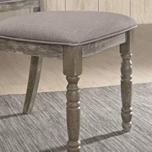 Roundhill Furniture Ferran Wood Pedestal Dining Chair, Reclaimed Gray Set of 2