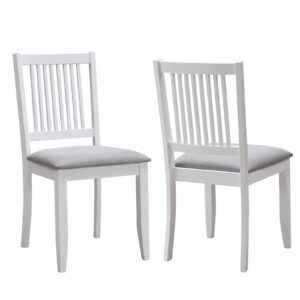 duhome wooden dining chairs set of 2, farmhouse kitchen chairs with backrest dining room chairs upholstered seat side chairs for living room, white