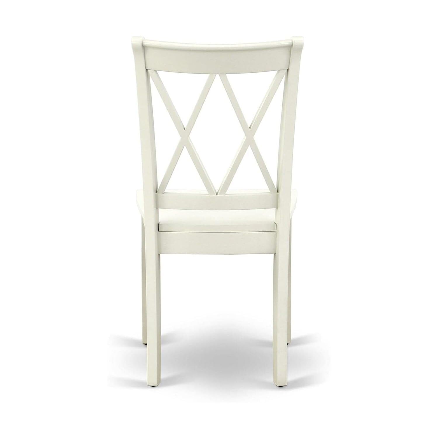 East West Furniture Dining CLC-LWH-W Clarksville Double X-Back Formal Chairs in Linen White Finish (Set of 2)