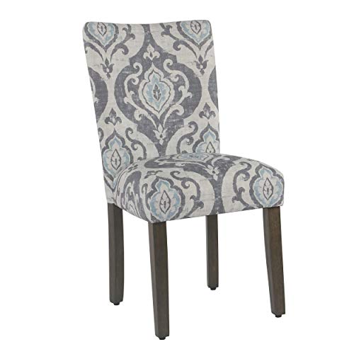 HomePop Parsons Classic Upholstered Accent Dining Chair, Set of 2, Suri Blue