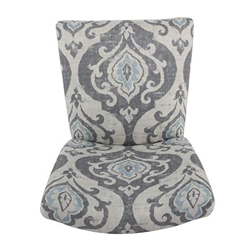 HomePop Parsons Classic Upholstered Accent Dining Chair, Set of 2, Suri Blue