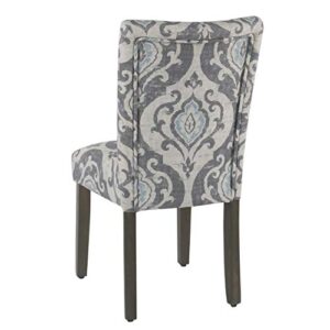 HomePop Parsons Classic Upholstered Accent Dining Chair, Set of 2, Suri Blue