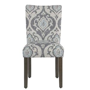 HomePop Parsons Classic Upholstered Accent Dining Chair, Set of 2, Suri Blue