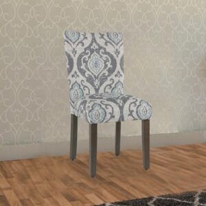 HomePop Parsons Classic Upholstered Accent Dining Chair, Set of 2, Suri Blue