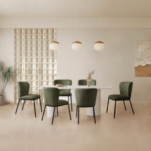 simtonal kitchen chairs set of 6, mid century modern dining chairs, green