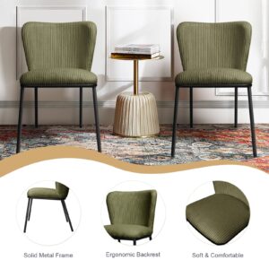 SIMTONAL Kitchen Chairs Set of 6, Mid Century Modern Dining Chairs, Green