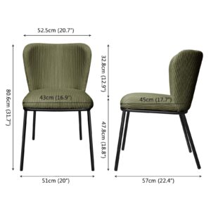 SIMTONAL Kitchen Chairs Set of 6, Mid Century Modern Dining Chairs, Green