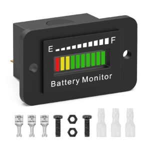 12v 24v 36v 48v 60v 72v led battery monitor meter battery fuel gauge indicator elmconfig bm210 lead-acid&lithium ion battery tester for golf cart yamaha club car ezgo stacking machine motorcycle