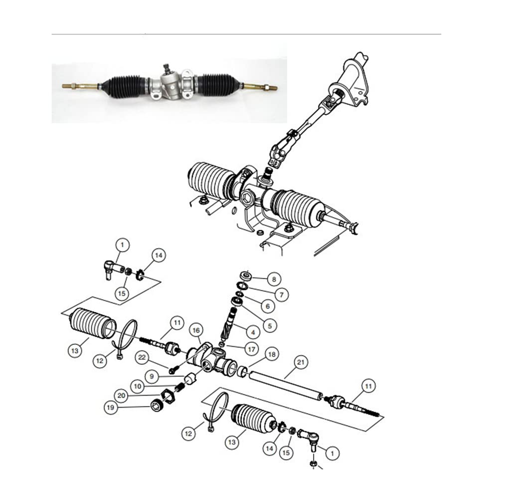 Dr.Acces Club Car Precedent Steering Gear Box Assembly Fits on Precedent 2004 & Up Replaces OEM# 102288601