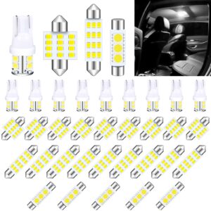 deherane 36 pcs led car bulb kit set, t10 28mm 31mm 42mm led interior replacement bulbs for car interior lights, indoor map dome lights, license lights, trunk lights, etc. (white)