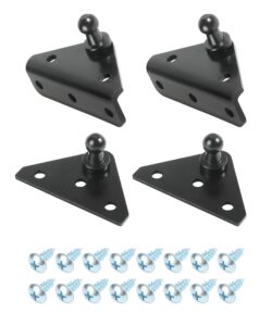 zlirfy 4pcs 10mm ball stud mounting brackets,gas spring lift strut bracket ball stud,car accessories 2 angled l-type mounts and 2 flat-type mounts with 16 screws,mounting bracket for lift support prop