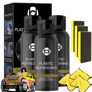 ouhoe plastic refreshing, premium plastic refreshing, car plastic parts refurbish agent, plastic restorer for cars, ultimate plastic renovator kit (50ml 3pcs)