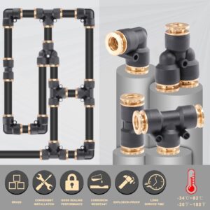 CheeMuii 31 PCS DOT Air Brake Line Fittings 1/4" 3/8" Push to Connect Fittings Quick Connect Air Hose Fittings Repair Kit for Truck or Industrial Air System