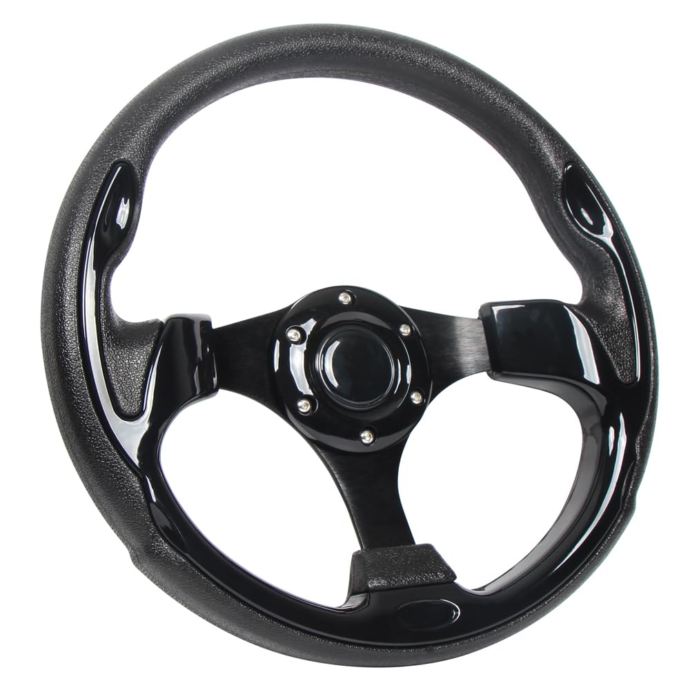 Universal EZGO Steering Wheel with Black Aluminum Frame Golf Cart Steering Wheel Fit for Yamaha Club Car DS and Precedent Steering Wheel