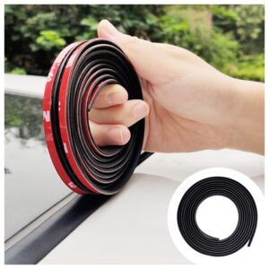 16.4ft car weather stripping,t-shape cuttable car windshield trim sunroof seal with self adhesive,waterproof rubber edge trim for cars trucks suvs,keeps car interior tidy and quieter