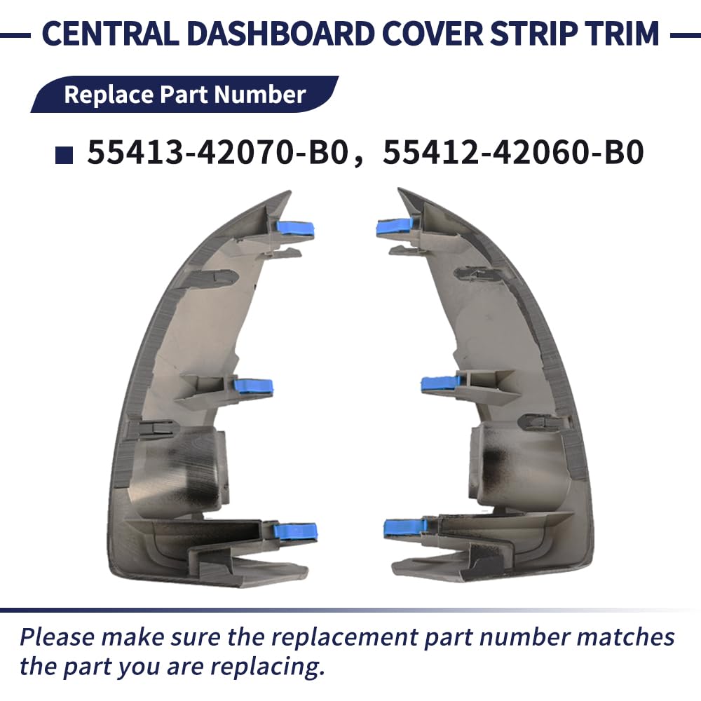 Magimaker Central Dashboard Cover Strip Trim Center Instrument Cluster Panel Trim 55413-42070-B0 55412-42060-B0 Compatible with Toyota RAV4 Base Limited EV Sport 2006 2007 2008 2009 2010 2011 2012