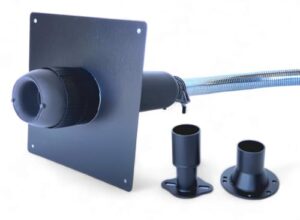 generator exhaust extension silencer kit with insulated through-wall mounting plate