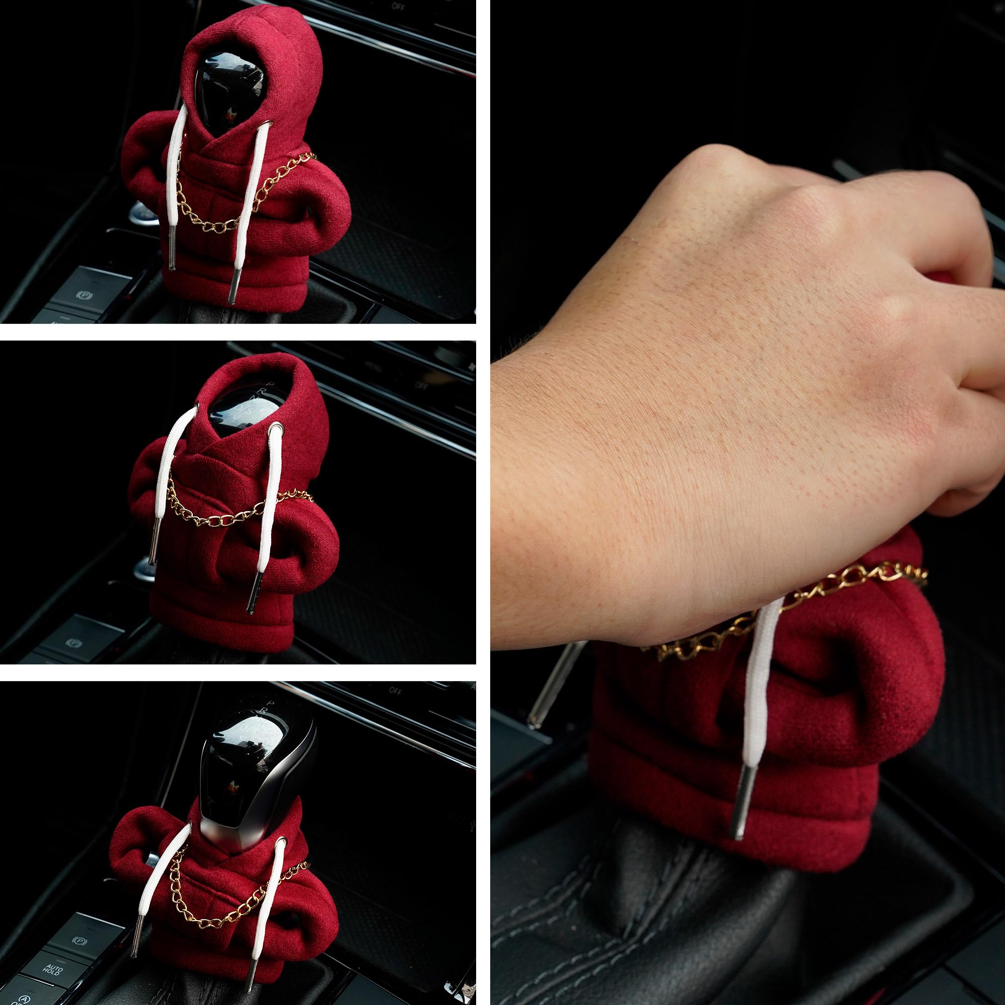 Lohca Car Gear Shift Knob Cover Hoodie, Gear Stick Knobs Cover, Car Shifter Cover, Cute Car Interior Gift and Automotive Accessories