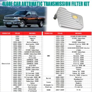 YzusGomumu 4L60E Car Automatic Transmission Filter Kit Compatible with Chevrolet Avalanche Blazer C1500 Silverado 1500 2500 Cadillac GMC Replaces# TF289 FT1146A 24236799 24200796 24229186 25174487