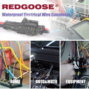 REDGOOSE 10 Pack 2 Pin Male and Female Auto Waterproof Electrical Wire Terminal Connector for Motorcycle,Scooter,Car,Truck,Boats