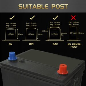 TONDA Battery Terminals, 0/4/8/10 Gauge Battery Terminal Connectors with Shims and Protective Covers, Car Battery Cable Ends, 1 pair