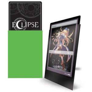 ultra pro - eclipse matte small sleeves 60 count (lime green) - protect all your gaming cards, sports cards, and collectible cards with ultra pro's chromafusion technology