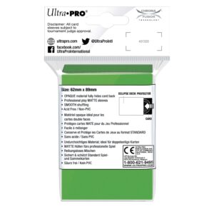 Ultra Pro - Eclipse Matte Small Sleeves 60 Count (Lime Green) - Protect All Your Gaming Cards, Sports Cards, and Collectible Cards with Ultra Pro's ChromaFusion Technology