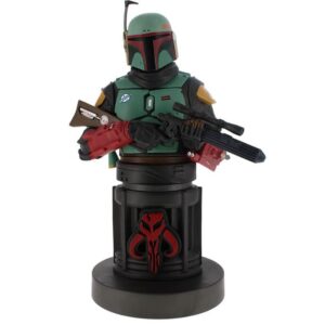 Exquisite Gaming: The Mandalorian: Boba Fett - Original Mobile Phone & Gaming Controller Holder, Device Stand, Cable Guys, Licensed Figure