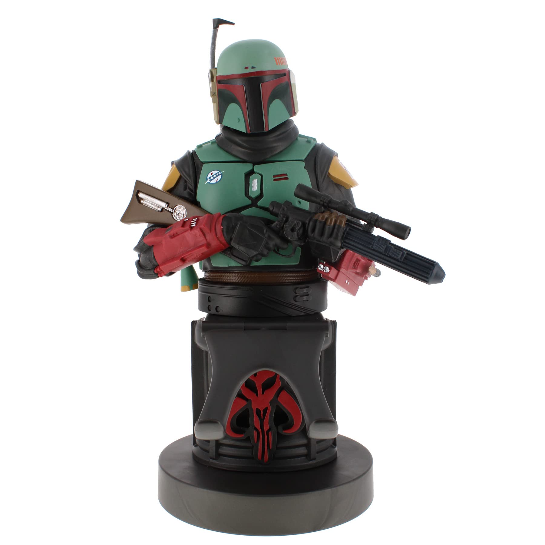 Exquisite Gaming: The Mandalorian: Boba Fett - Original Mobile Phone & Gaming Controller Holder, Device Stand, Cable Guys, Licensed Figure