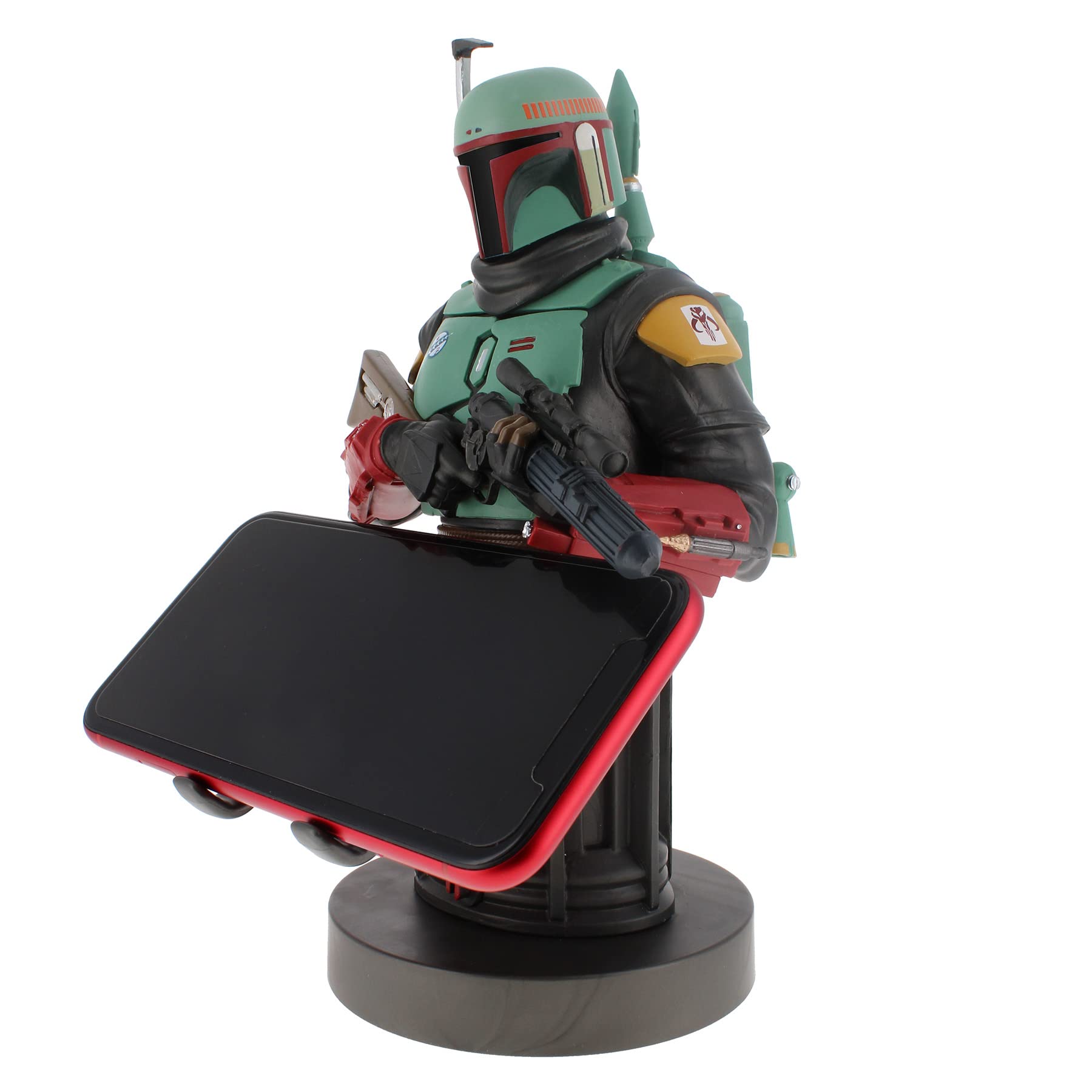 Exquisite Gaming: The Mandalorian: Boba Fett - Original Mobile Phone & Gaming Controller Holder, Device Stand, Cable Guys, Licensed Figure