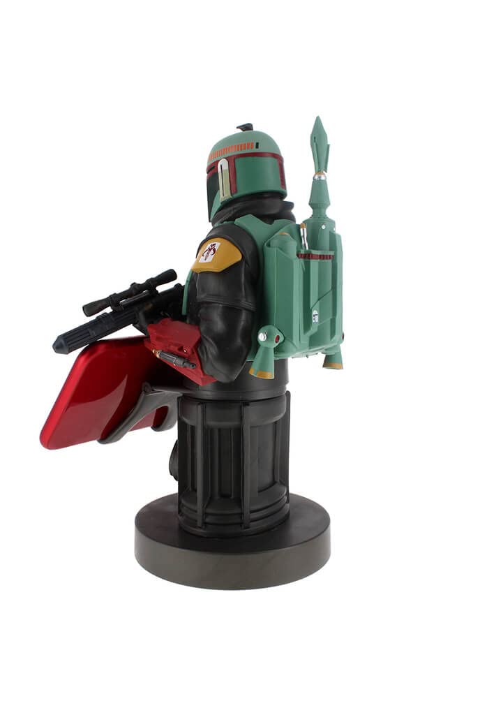 Exquisite Gaming: The Mandalorian: Boba Fett - Original Mobile Phone & Gaming Controller Holder, Device Stand, Cable Guys, Licensed Figure