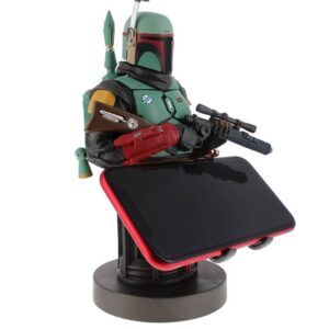 Exquisite Gaming: The Mandalorian: Boba Fett - Original Mobile Phone & Gaming Controller Holder, Device Stand, Cable Guys, Licensed Figure