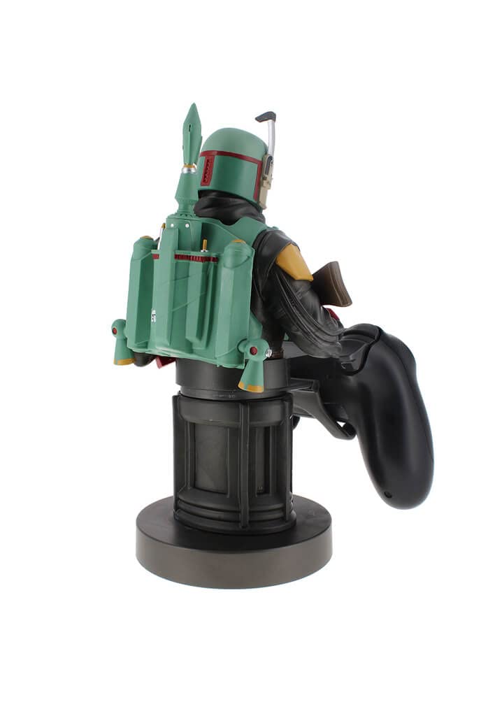 Exquisite Gaming: The Mandalorian: Boba Fett - Original Mobile Phone & Gaming Controller Holder, Device Stand, Cable Guys, Licensed Figure