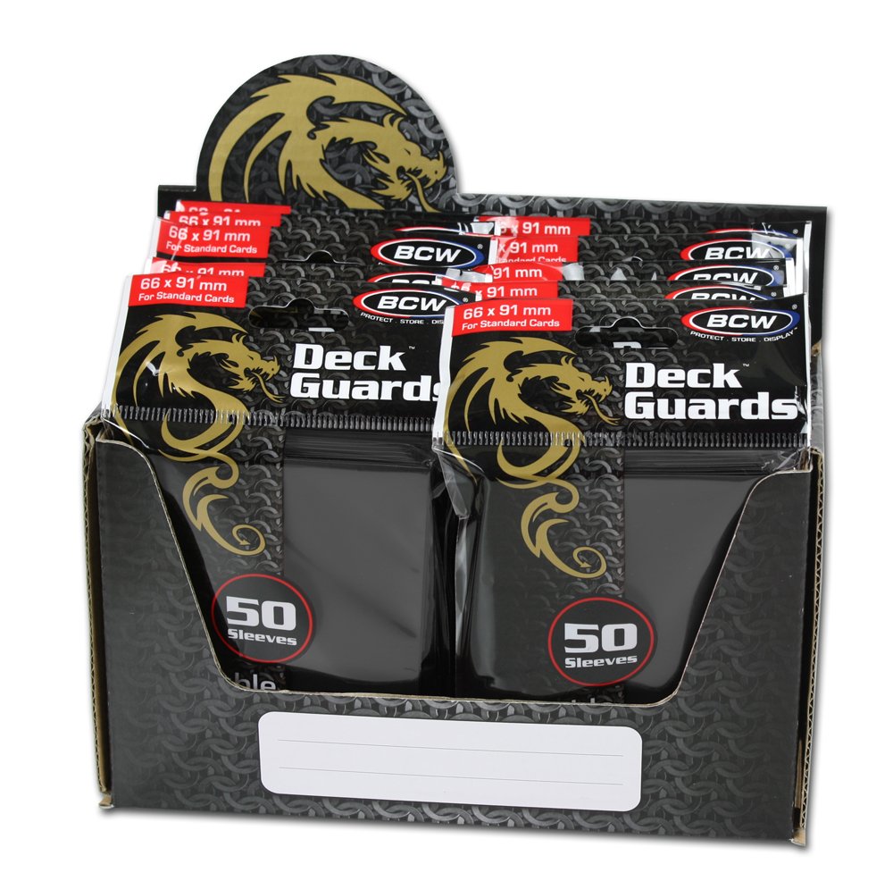 1 Box BCW Premium Black Double Matte Deck Guard Sleeve Protectors for Collectable Gaming Cards like Magic The Gathering MTG, Pokemon, YU-GI-OH!, & More.