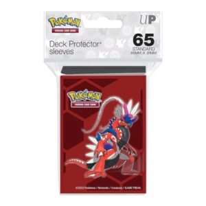 ultra pro - pokémon koraidon 65ct deck protector card sleeves - ft. vibrant full-color artwork of koraidon, protect pokémon cards, collectible cards & gaming cards, sized to fit standard size cards