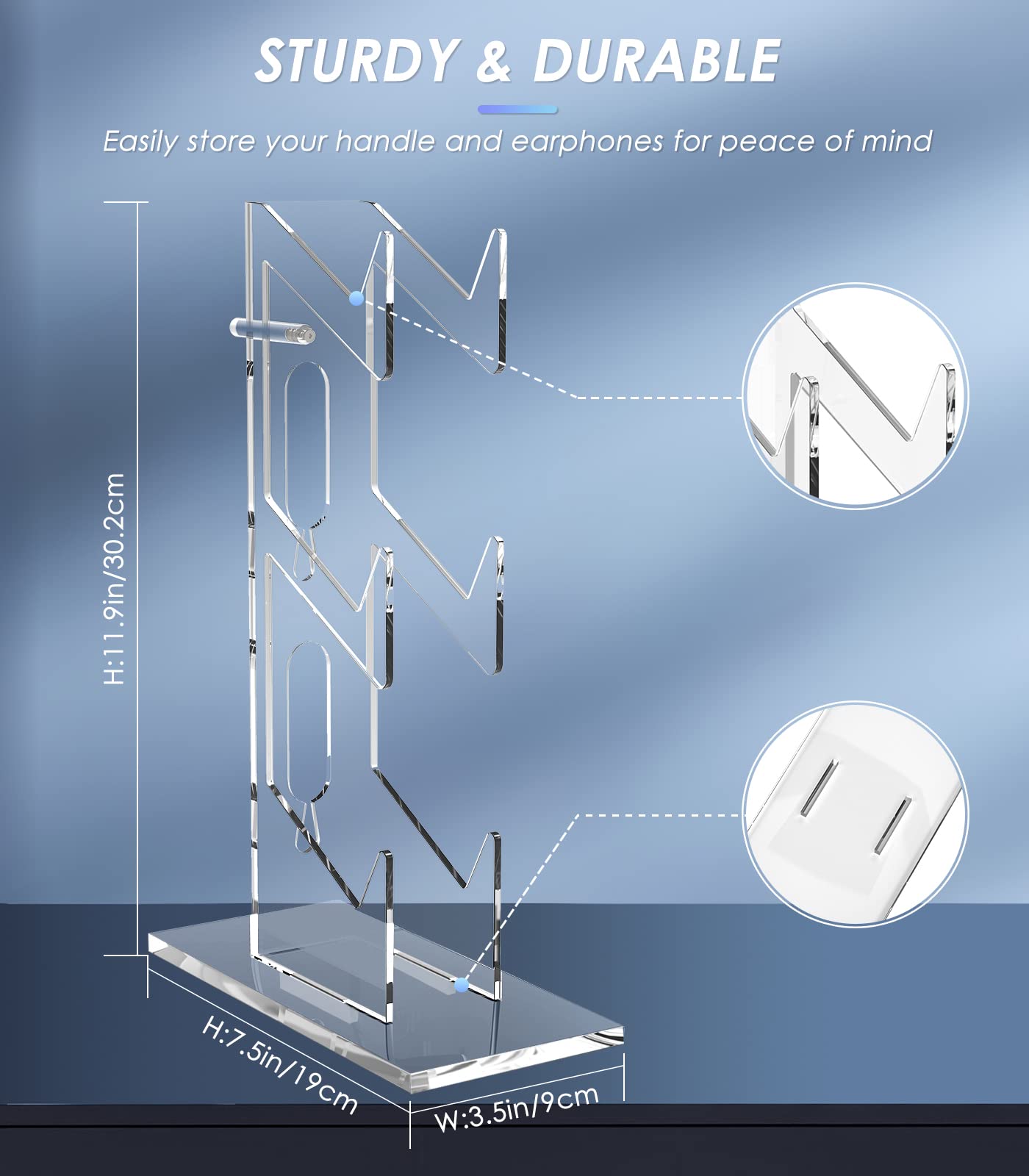 Wedorat Universal 3 Tier Controller Stand and Headset Holder Game Accessories Storage Bracket Gaming Accessories for PS5 PS4 Controller Holder Headset Stand Crystal Clear