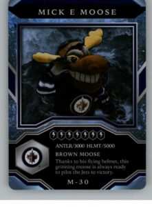 2021-22 upper deck mvp mascot gaming cards #m-30 mick e moose winnipeg jets official nhl hockey card in raw (nm or better) condition